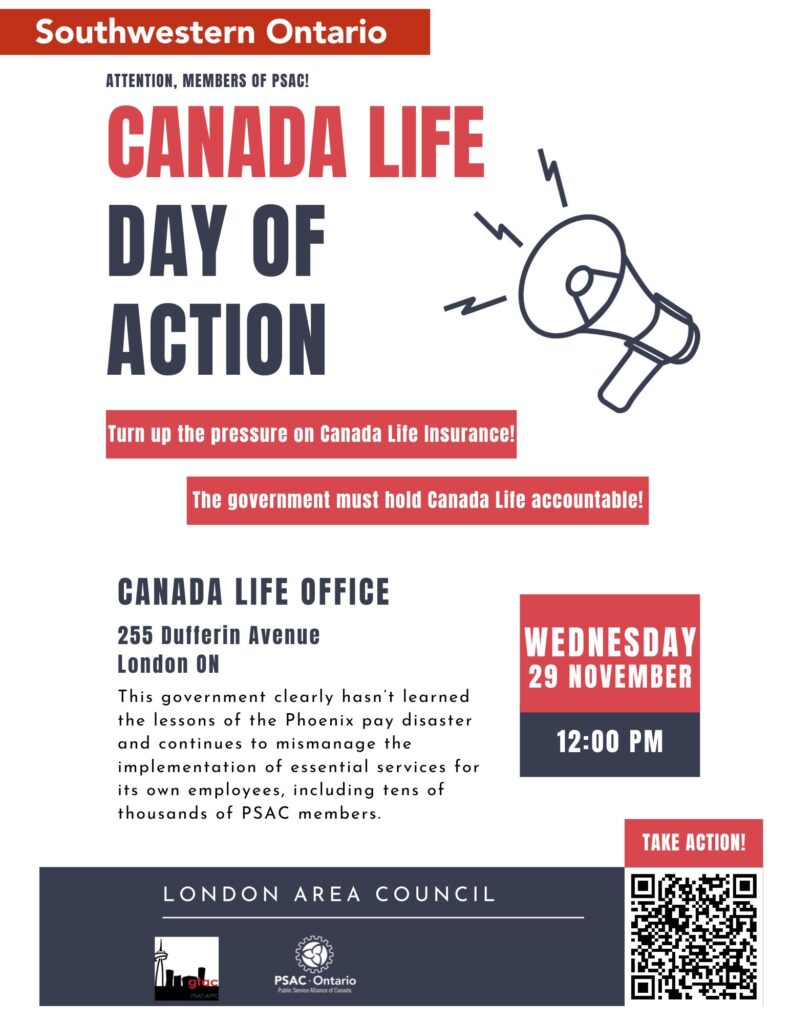 Canada Life Day of Action – Southwestern Ontario – PSAC Ontario