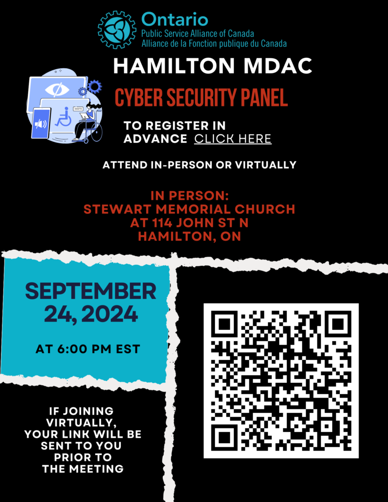 HAMILTON MDAC CYBER SECURITY PANEL – PSAC Ontario