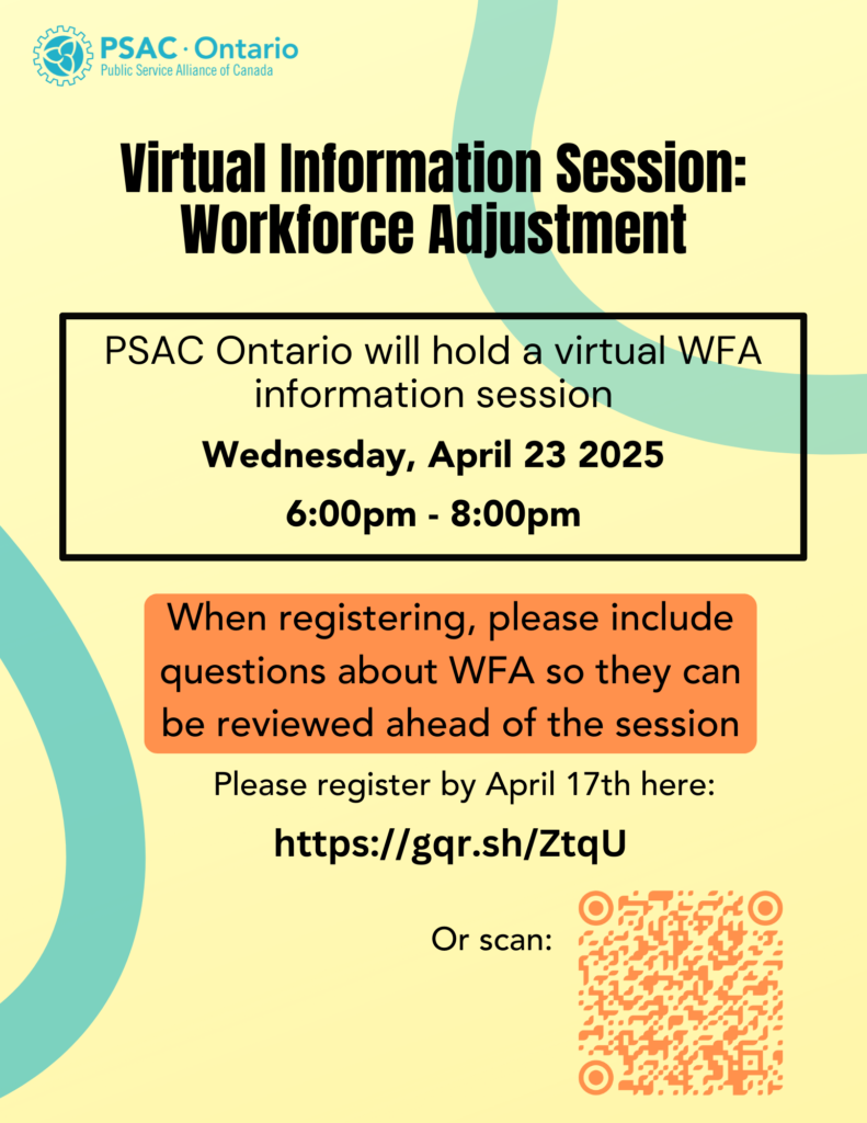 Virtual Information Session Workforce Adjustment Tb Psac Ontario