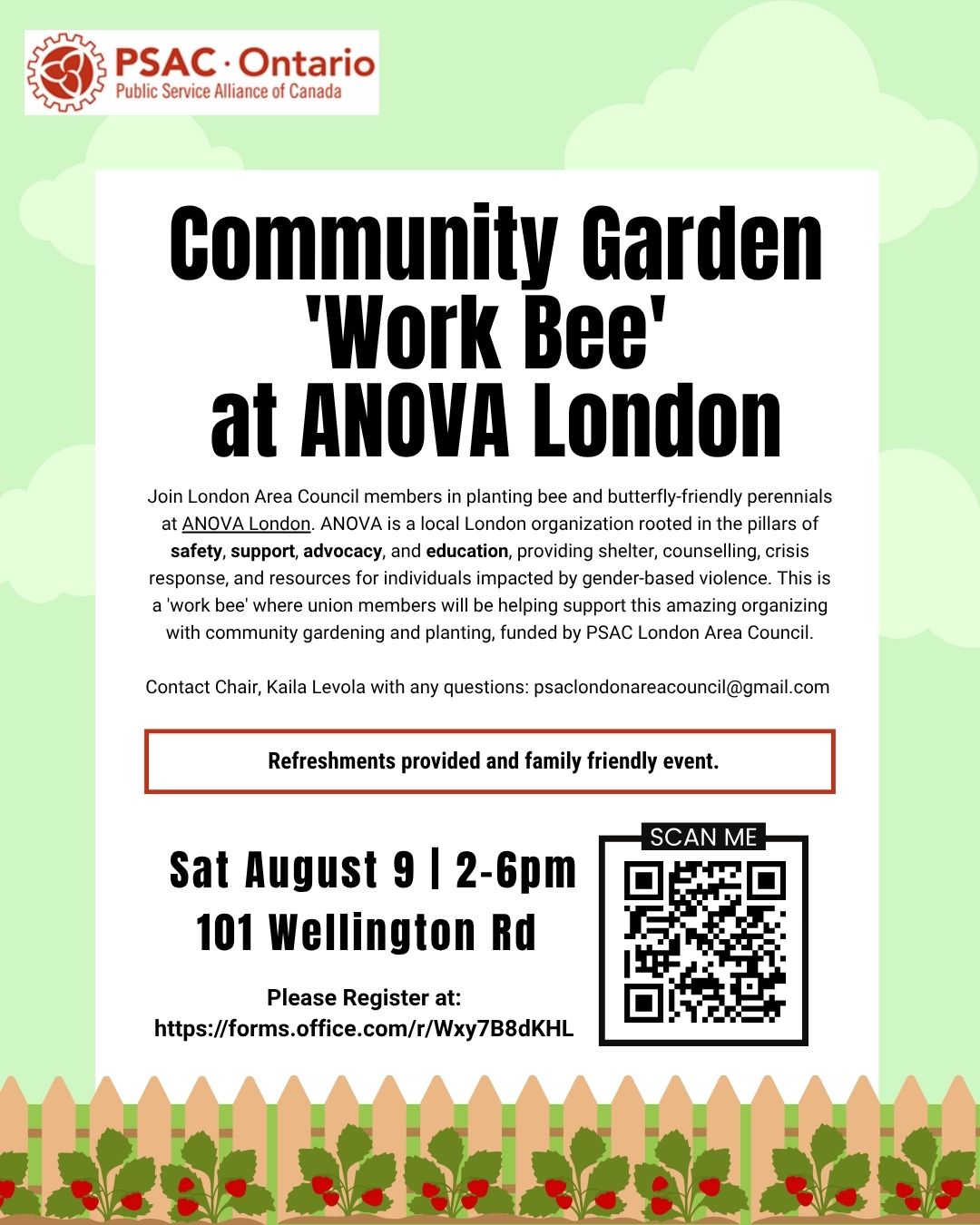 Community Garden ‘Work Bee’ at ANOVA London, August 9 @ 2pm-6pm – PSAC ...